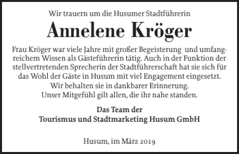 Traueranzeigen von Annelene Kröger | sh:z Trauer