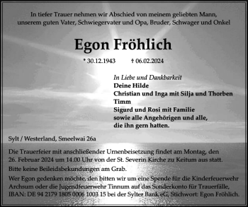 Gedenkkerzen von Egon Fröhlich | sh:z Trauer