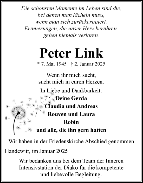 Gedenkkerzen von Peter Link | sh:z Trauer