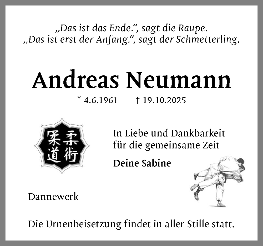 Traueranzeigen von Andreas Neumann | sh:z Trauer