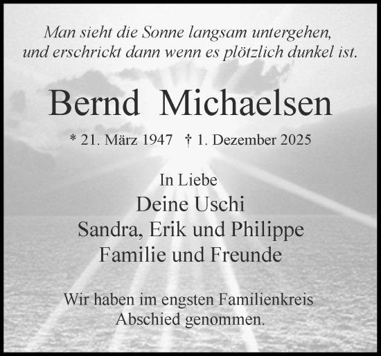 Traueranzeigen der letzten 14 Tage | sh:z Trauer